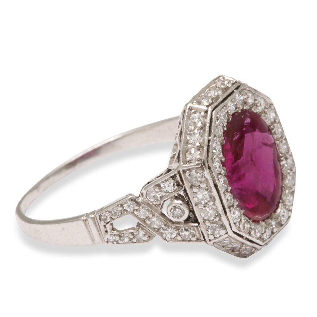 Art Deco Natural Ruby and Diamond Ring – A La Vieille Russie FABERGE ...